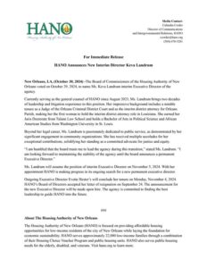 HANO Announces New Interim Director Keva Landrum - HANO